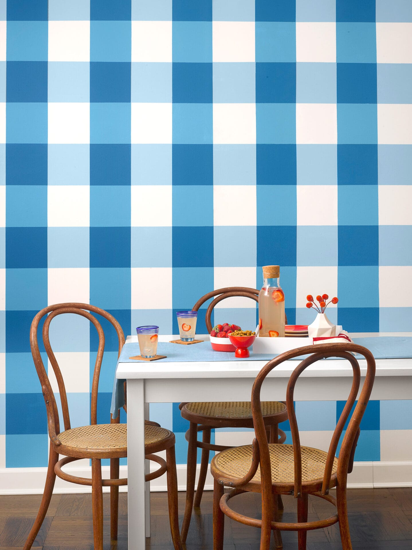 How To Paint Gingham Pattern Checks on a Wall - This Old House